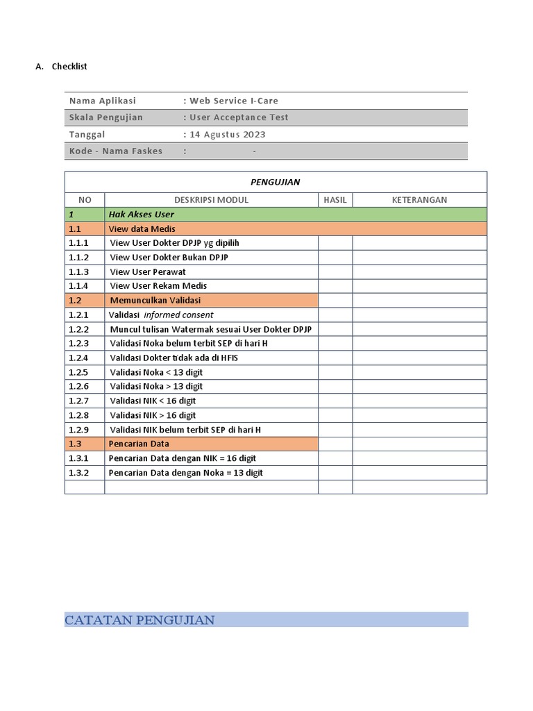 Form UAT Bridging Icare | PDF | Teknologi & Rekayasa