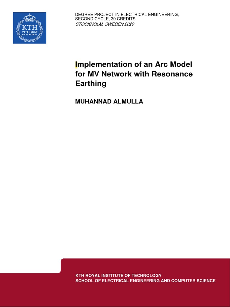 Implementation of An Arc Model For MV Network With Resonance Earthing ...