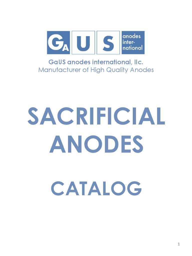GaUS Sacrificial Anodes Catalog | PDF | Anode | Zinc