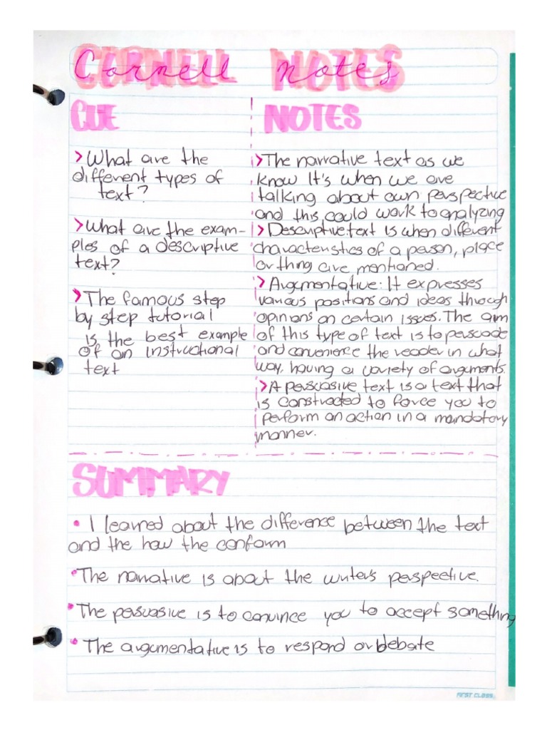 Cornell Notes | PDF