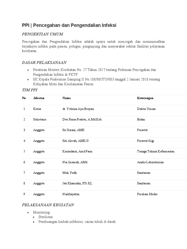 Panduan PPI di Fasilitas Kesehatan | PDF