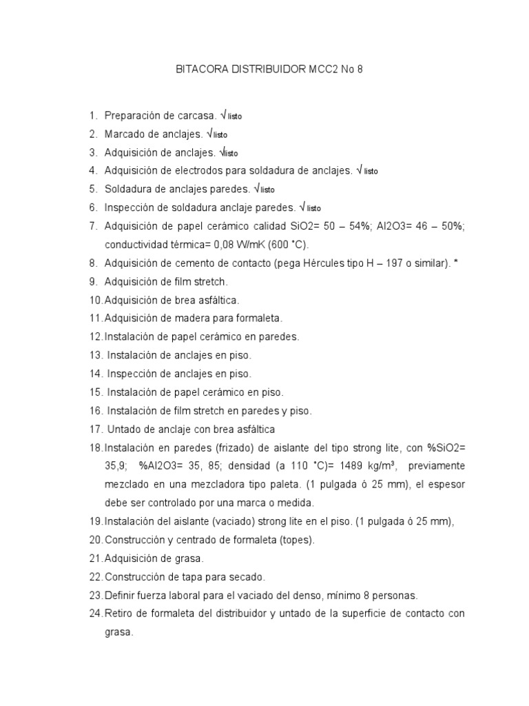 BITACORA DISTRIBUIDOR MCC2 No 8 | PDF | Tecnología