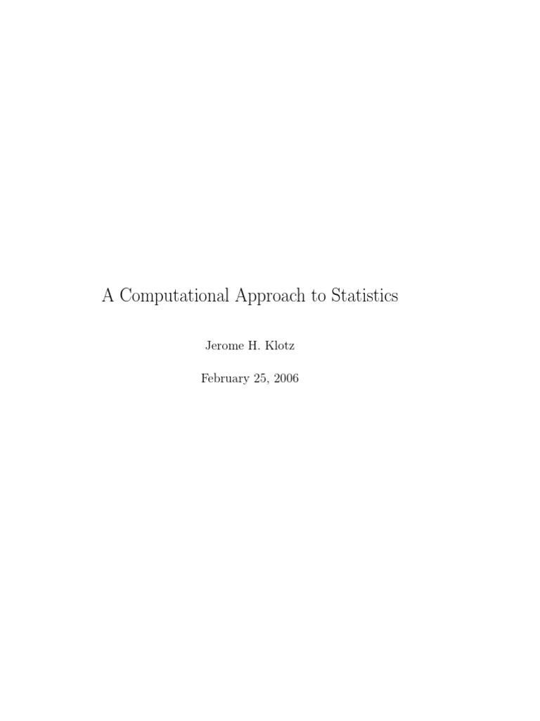 A Computational Approach To Statistics | PDF | Probability Distribution | Probability Theory