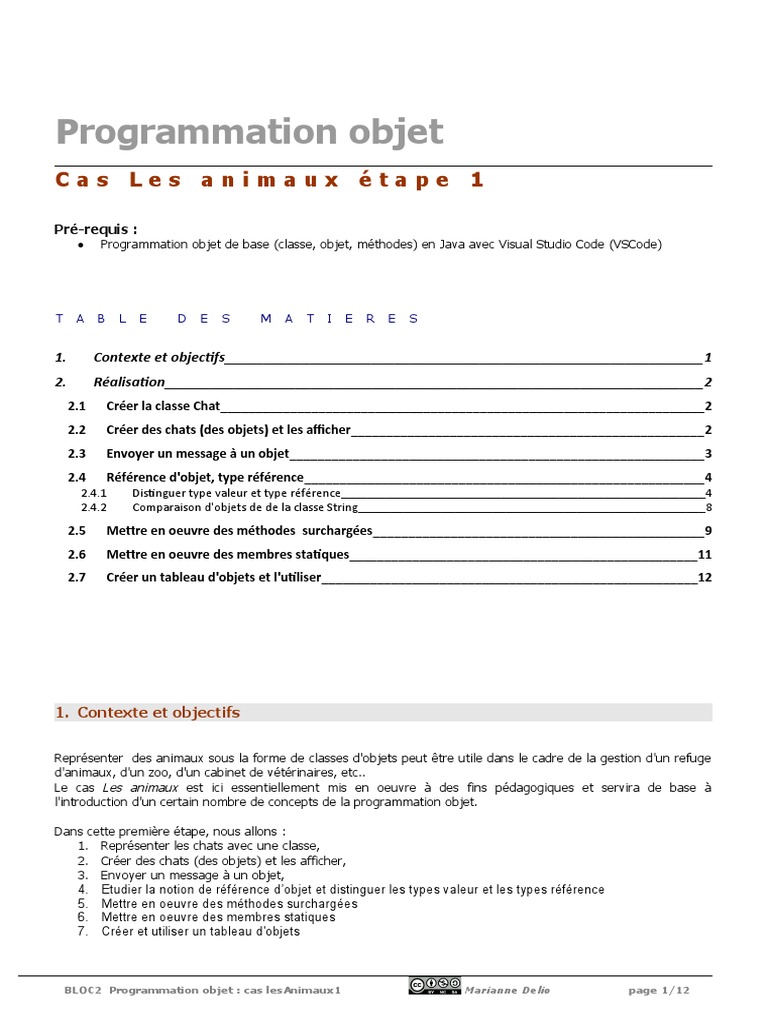 CXP01 Classes Et Objets | PDF | Classe (informatique) | Ingénierie des systèmes