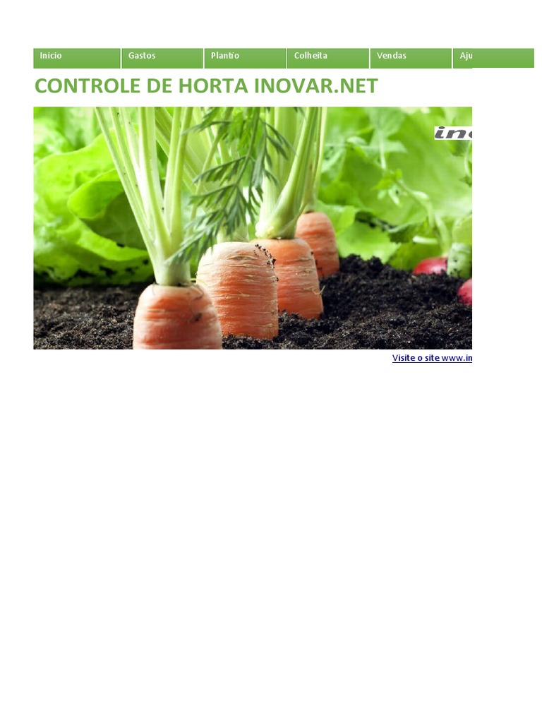 Planilha Controle de Hortas | PDF
