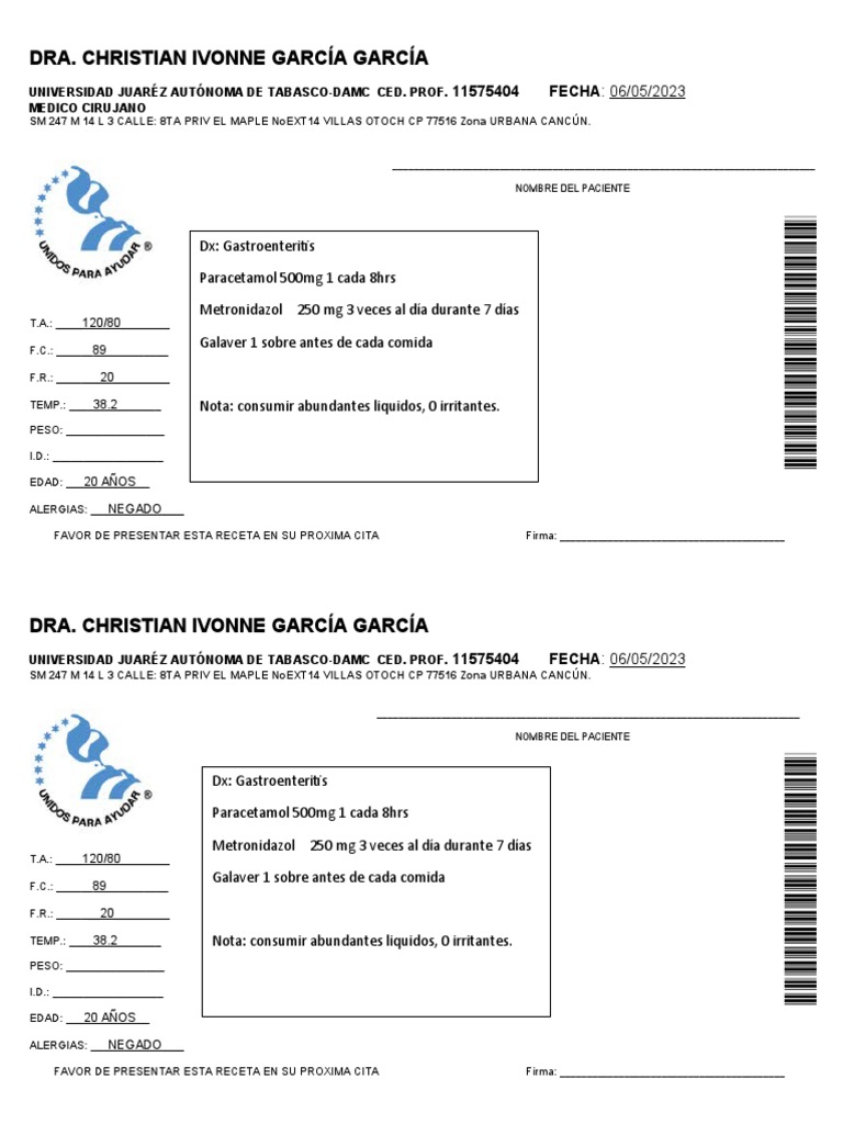 Receta Simi (DRA. IVONE) 2 | PDF