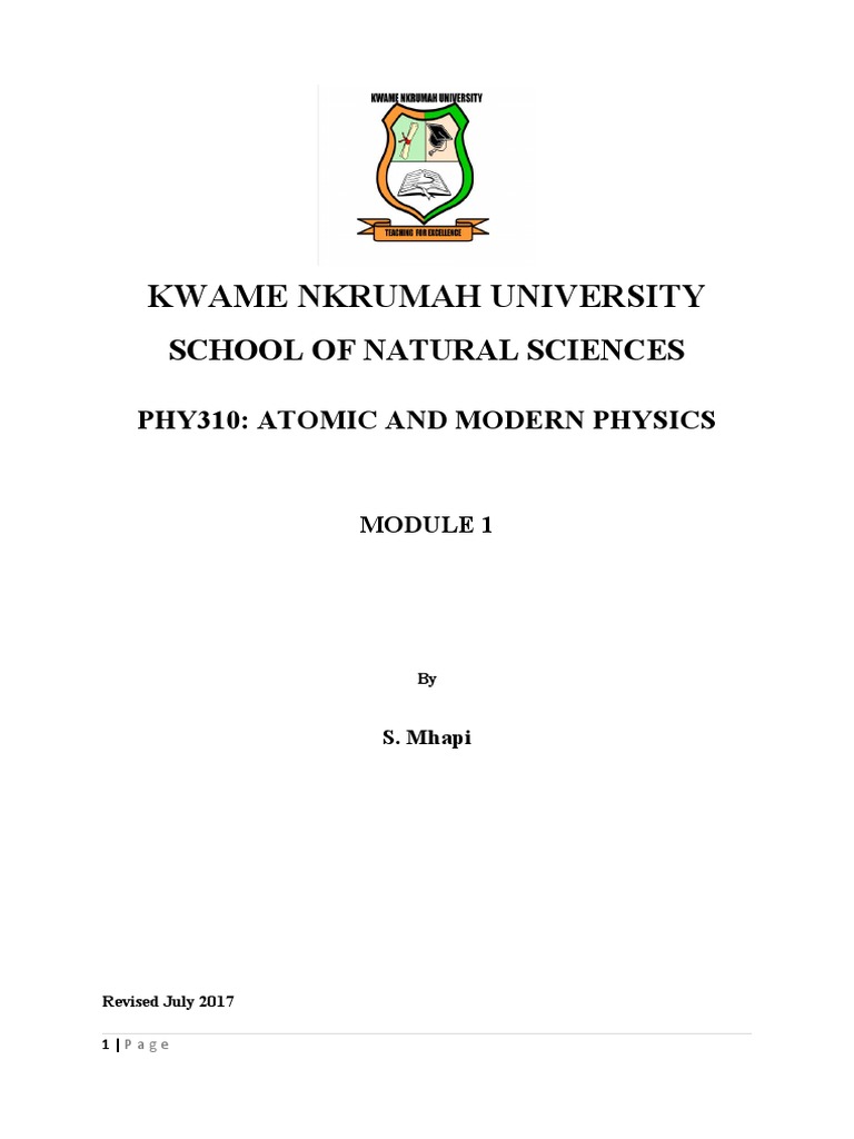 Phy 310 Module 1 | PDF | Photoelectric Effect | Electron