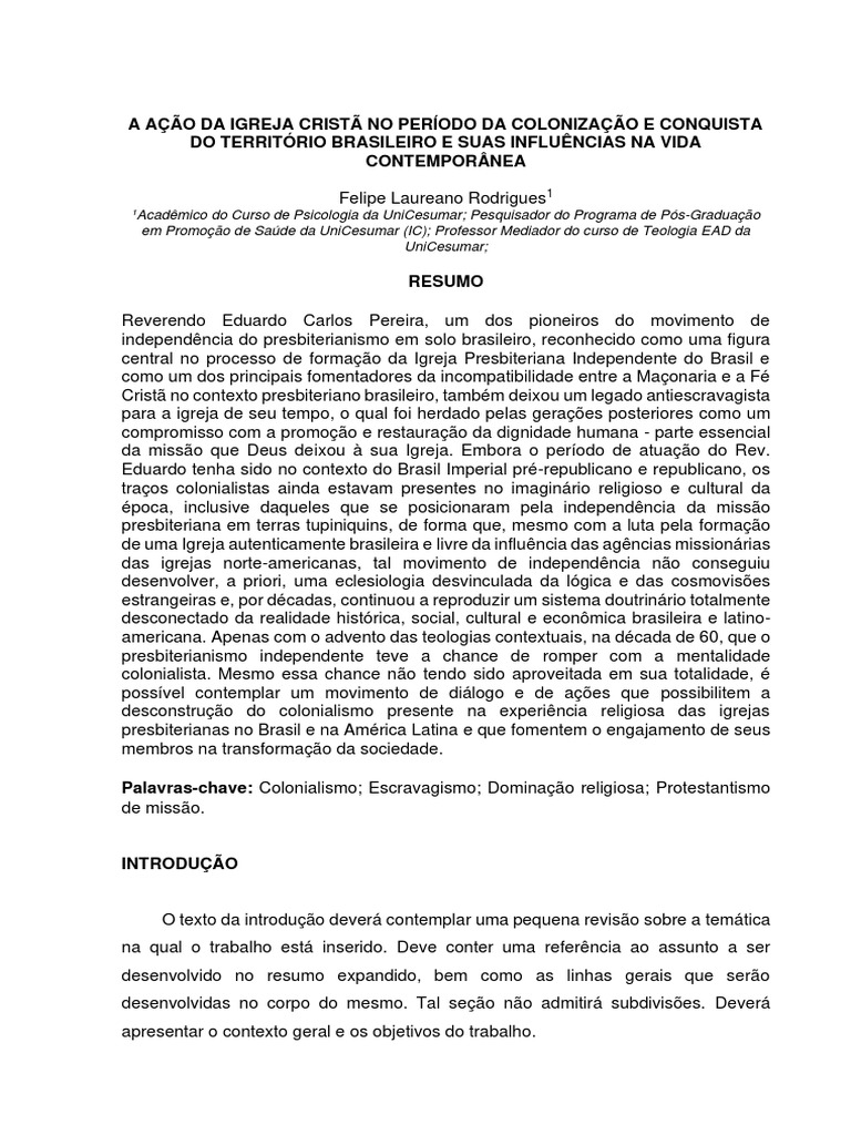 Exemplo Resumo Expandido PDF | PDF | Citação | Abstract (resumo)