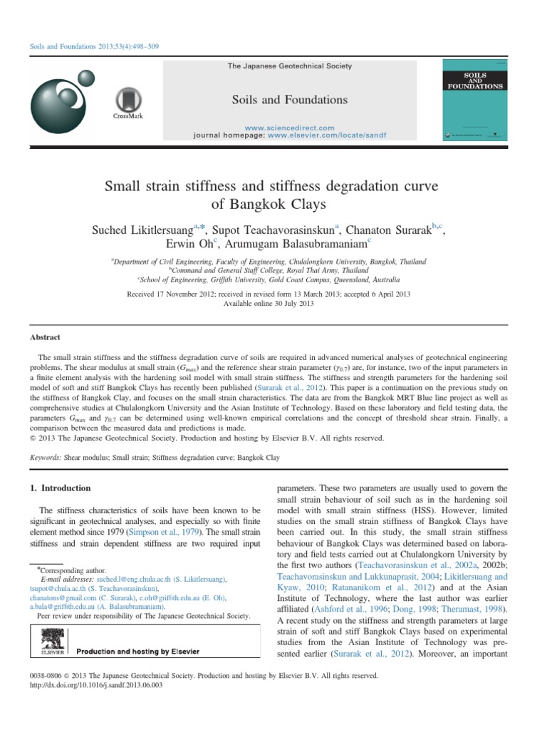 Small Strain Stiffness and Stiffness Degradation Curve - 2013 - Soils ...