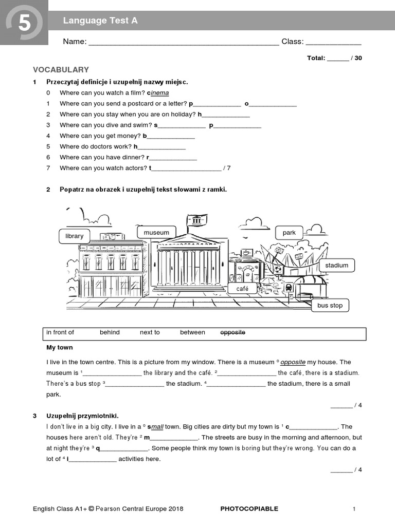 Test Unit 5 Klasa 5 Makowiska | PDF