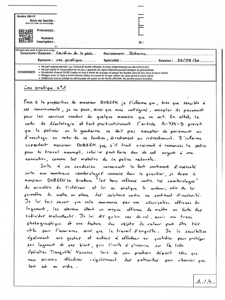 2020 Cas Pratique GPX Int Meilleure Copie | PDF