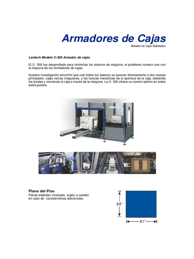 Armadora de Cajas Lantech Serie C300 | PDF