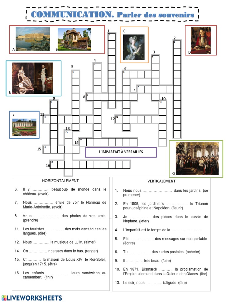 L'imparfait Mots Croisés Year 9 | PDF