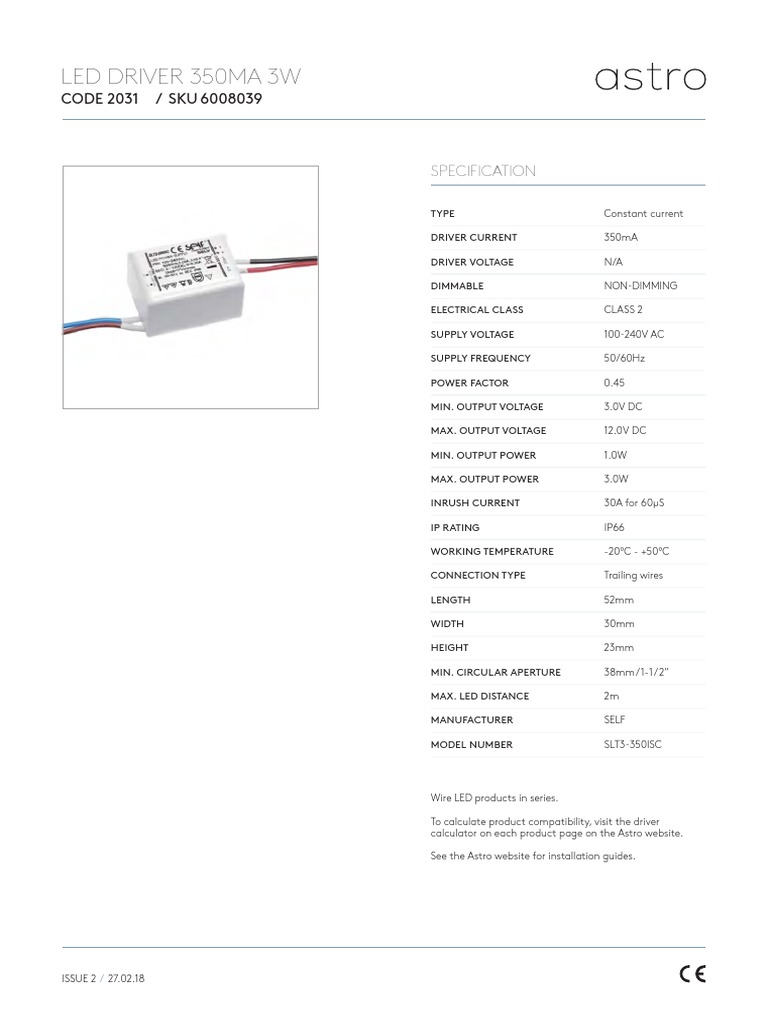 Datasheet 2031 Issue2 - Tango - Driver | PDF