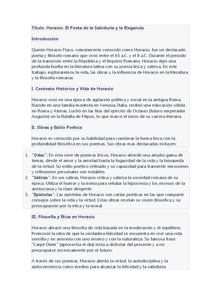 Horacio | PDF | Horacio