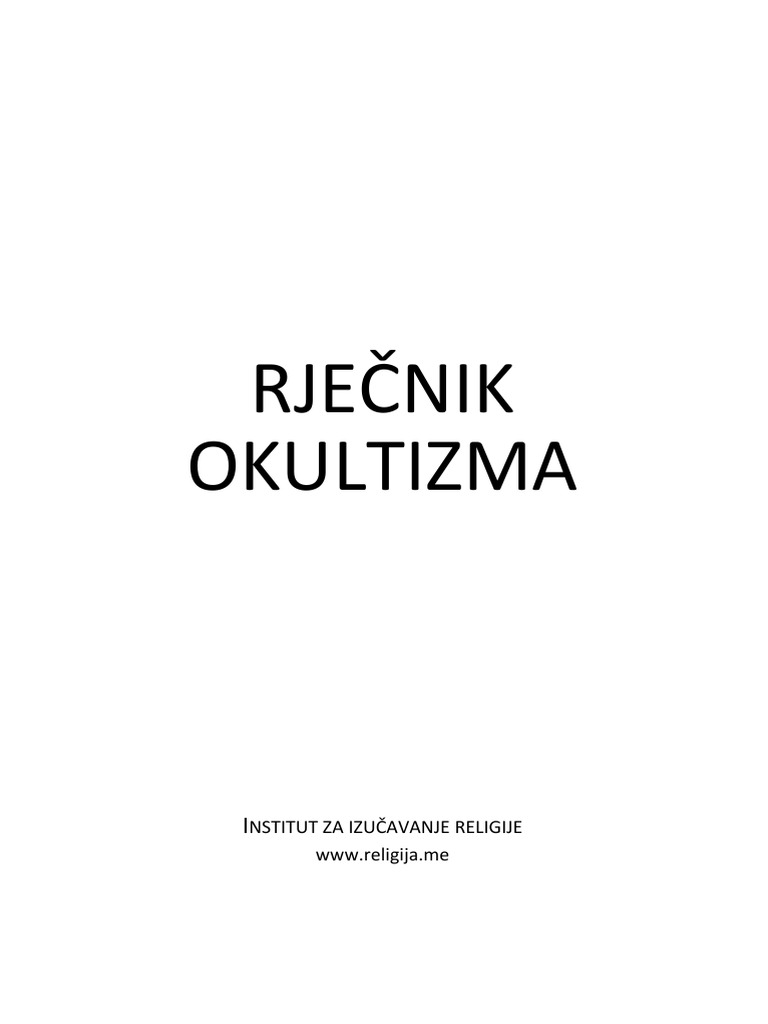 Rjecnik Okultizma | PDF