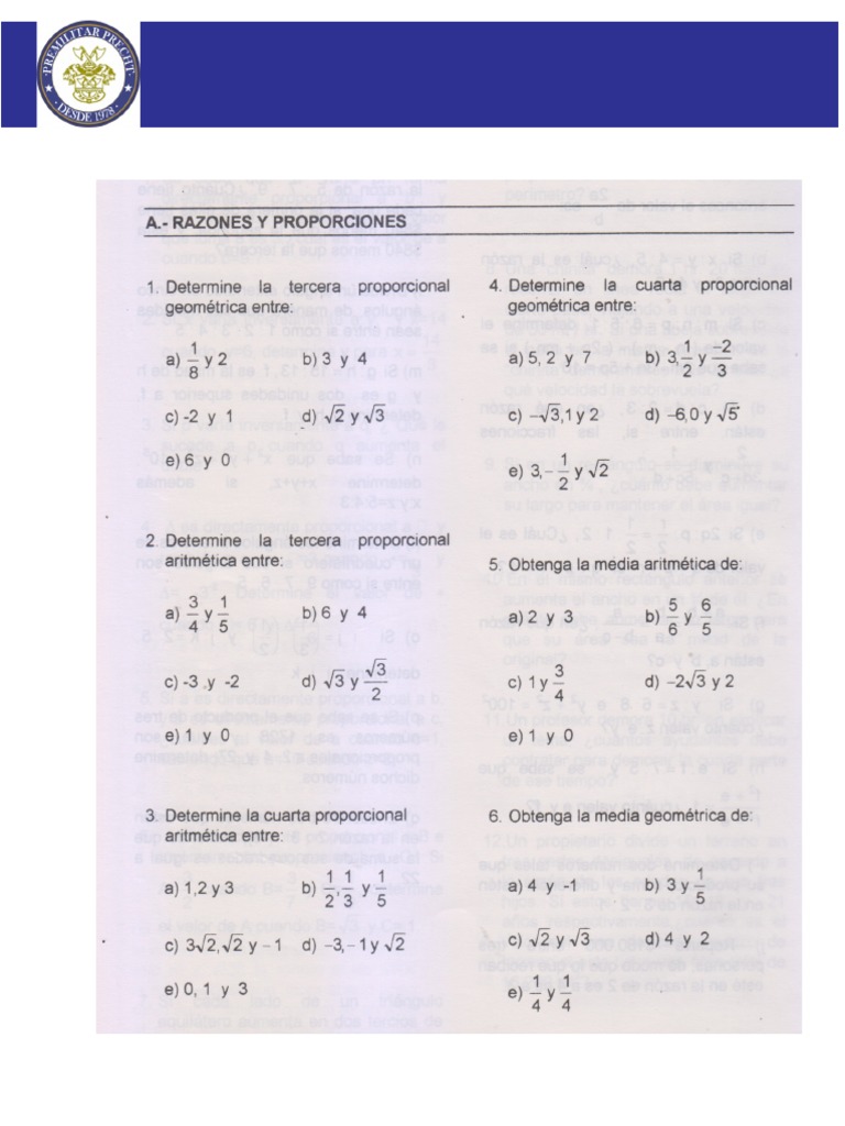 Ejercicios Proporciones | PDF