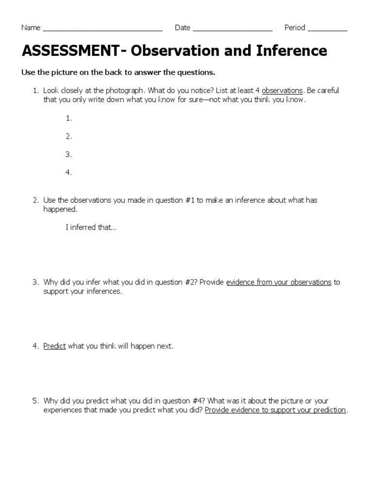 Assessment Observation and Inference (Boy) | PDF