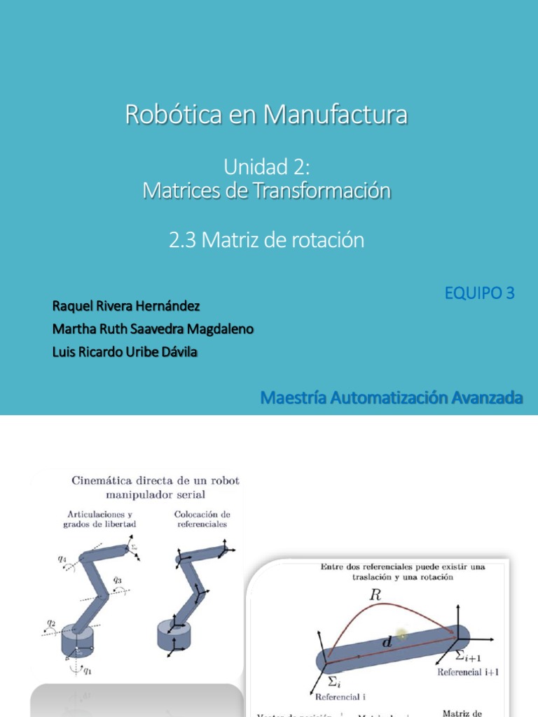 Robot MATRIZ DE ROTACION | PDF | Rotación | Sistema coordinado