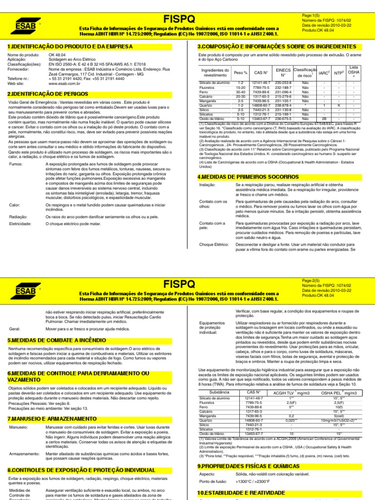 Fispq 1.identificação Do Produto e Da Empresa 3.composição e ...