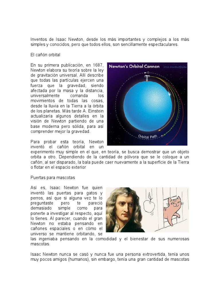 Inventos de Isaac Newton | PDF | Arco iris | Fuerza
