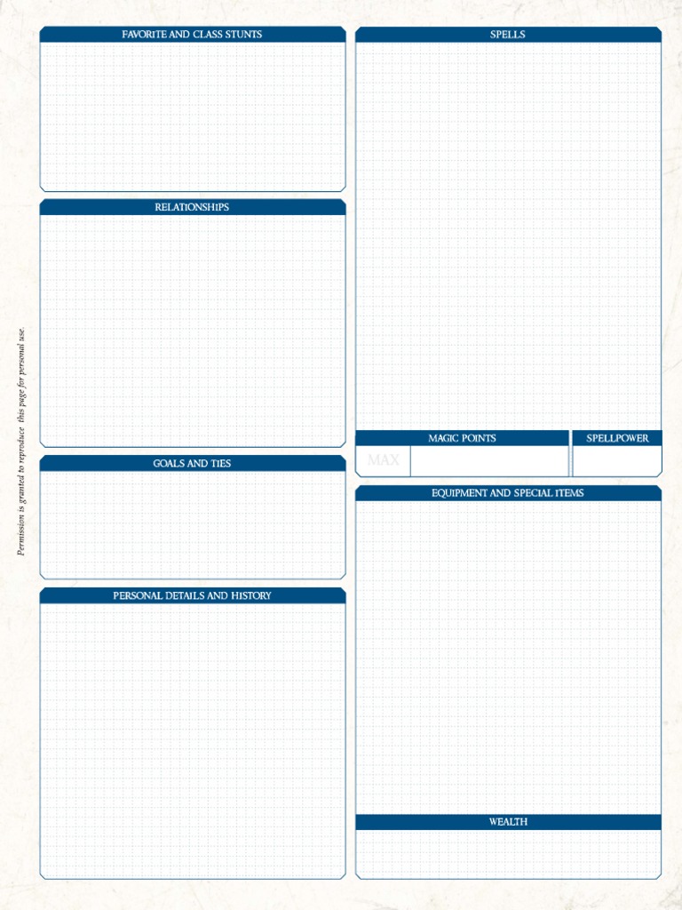 Fantasy Age Character Sheet p2 | PDF