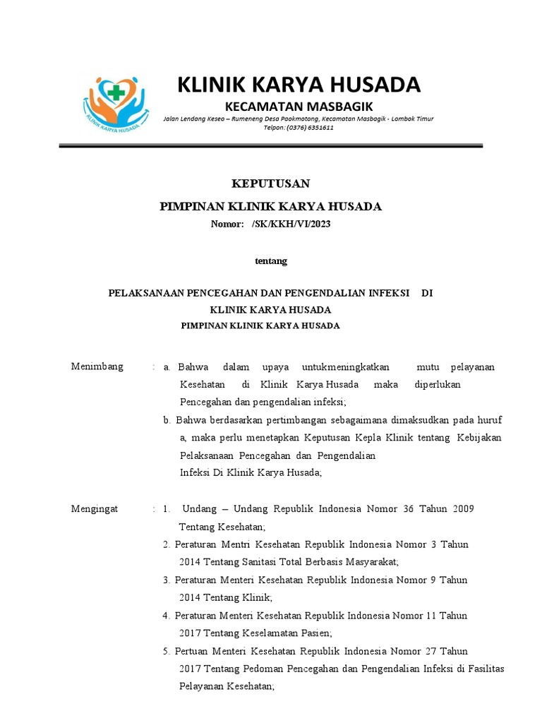 SK Kebijakan Ppi Di Klinik New | PDF