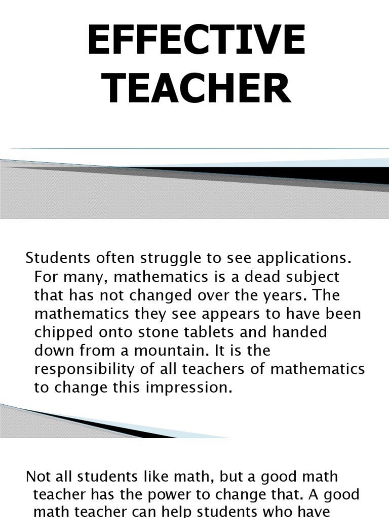 Effective-Teacher Rosalyn | PDF | Teachers | Teaching Mathematics