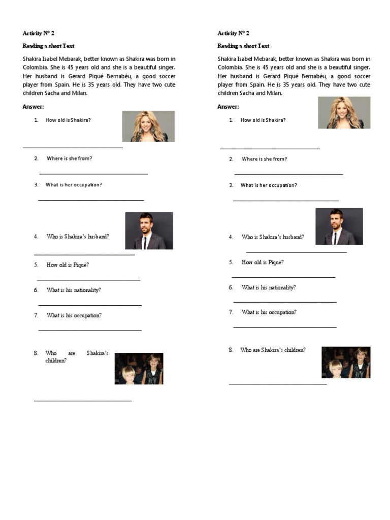 Activity #2 Shakira | PDF | Spanish Language Music