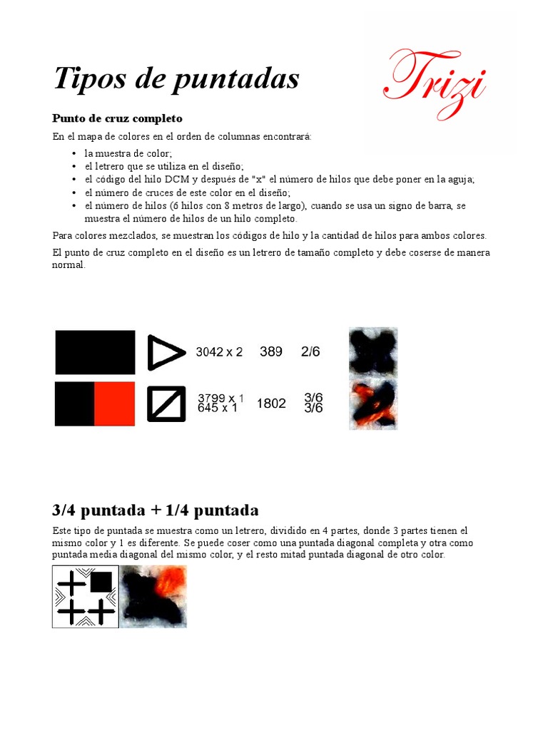 Tipos de Puntadas | PDF