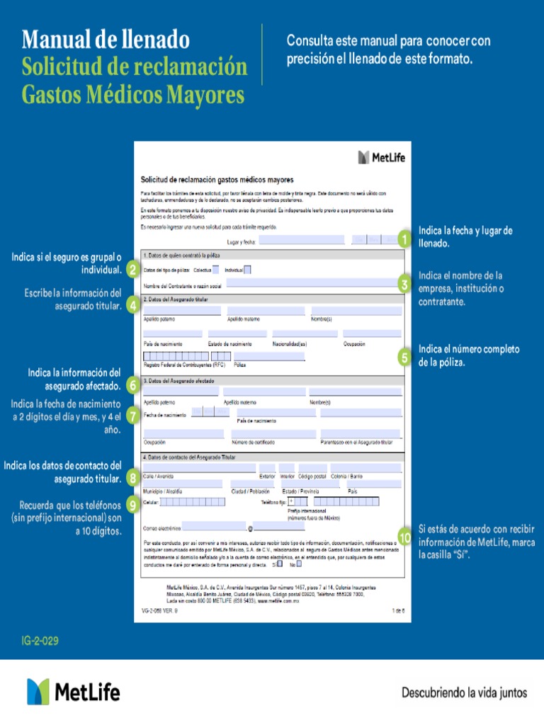 METLIFE MEXICO SA DE CV-Manual Reembolso Gastos Medicos | PDF