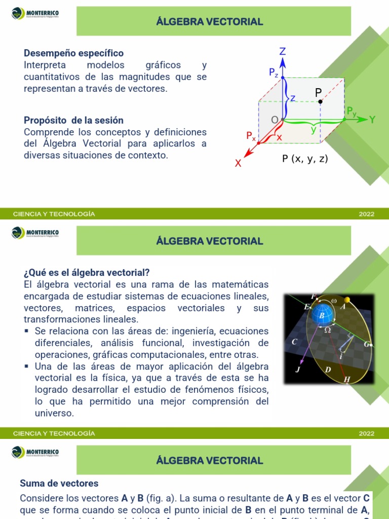 Álgebra Vectorial | PDF | Métodos y materiales de enseñanza