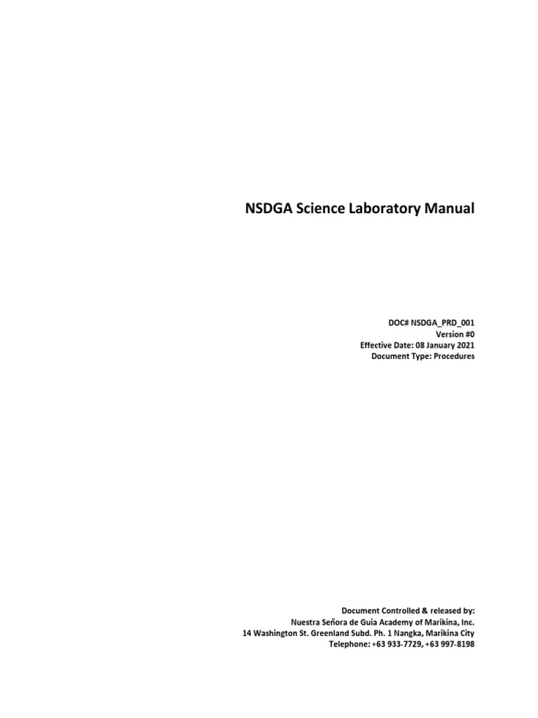 NSDGA - Science Laboratory Manual | PDF | Laboratories | Science Education