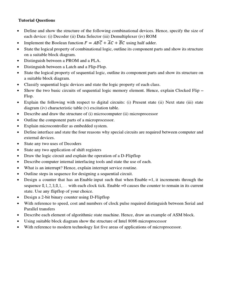 Combinational and Sequential Logic Devices Guide | PDF | Teaching ...