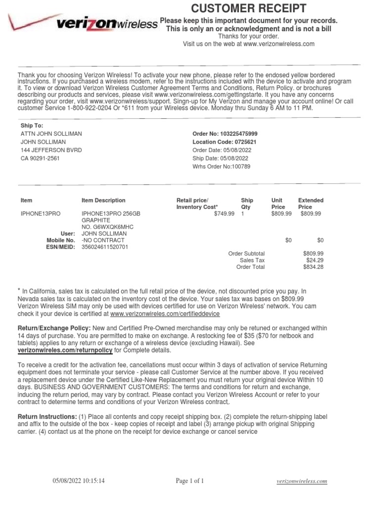 Verizon Wireless | PDF | Business | Telecommunications