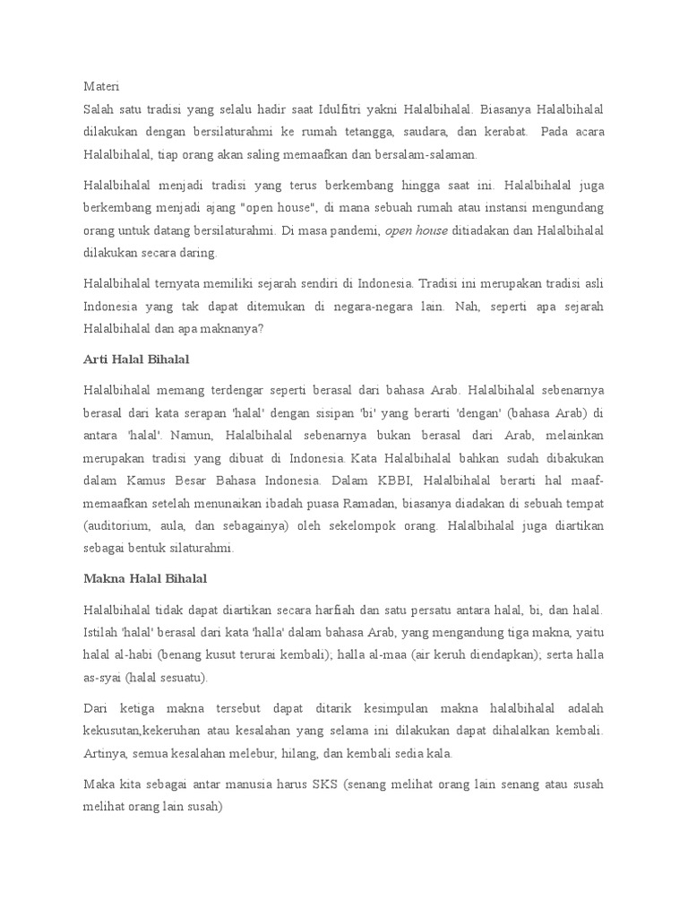 Materi Halal Bi Halal | PDF