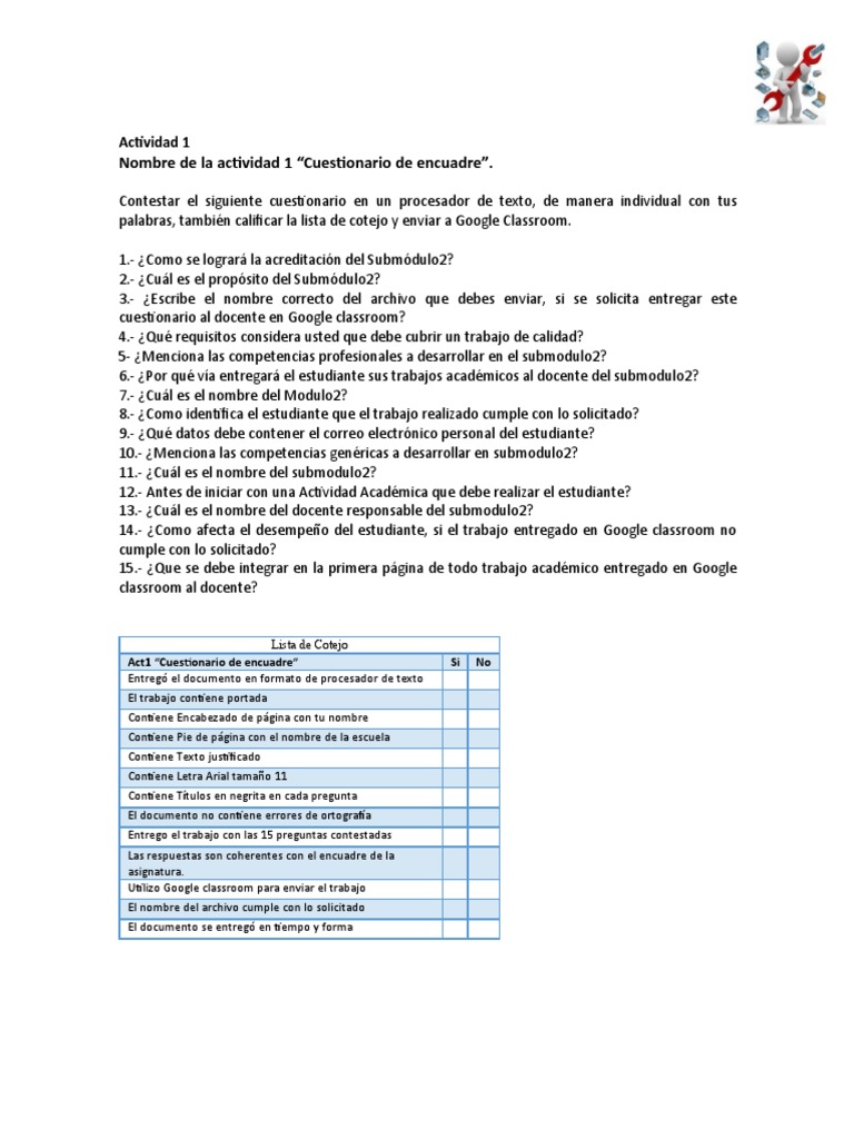 Act1.1 M2S2 Cuestionario de Encuadre y Lista de Cotejo-277 | PDF
