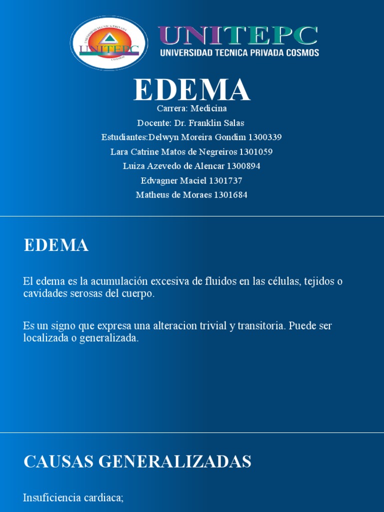 Edema Grado 3 y Signo de Godet | PDF