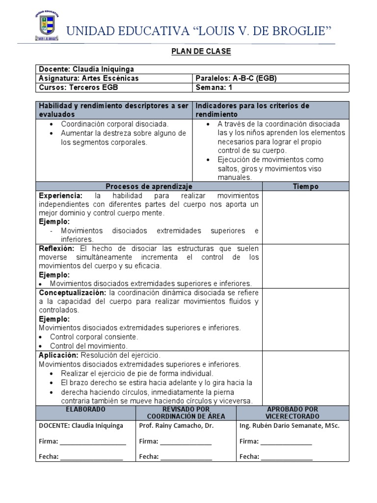 Plan de Clase (2) 3 Egb | PDF | Aprendizaje | Cognición