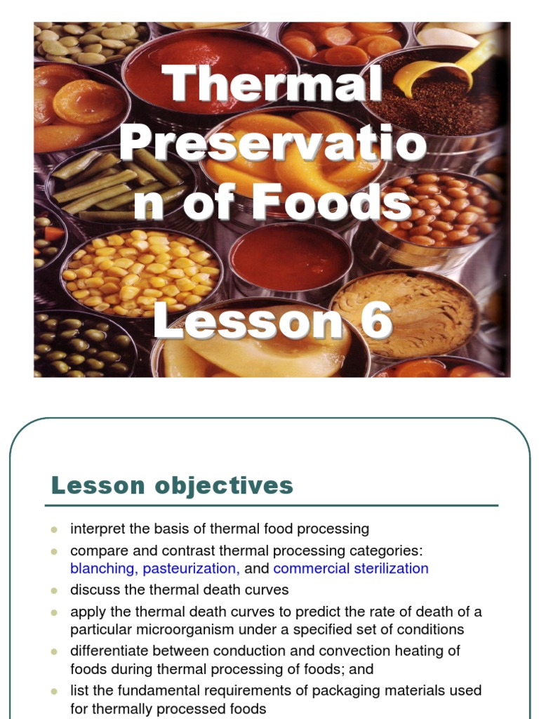 Lesson 6-Thermal Preservation of Foods-23-1 | Download Free PDF | Food ...