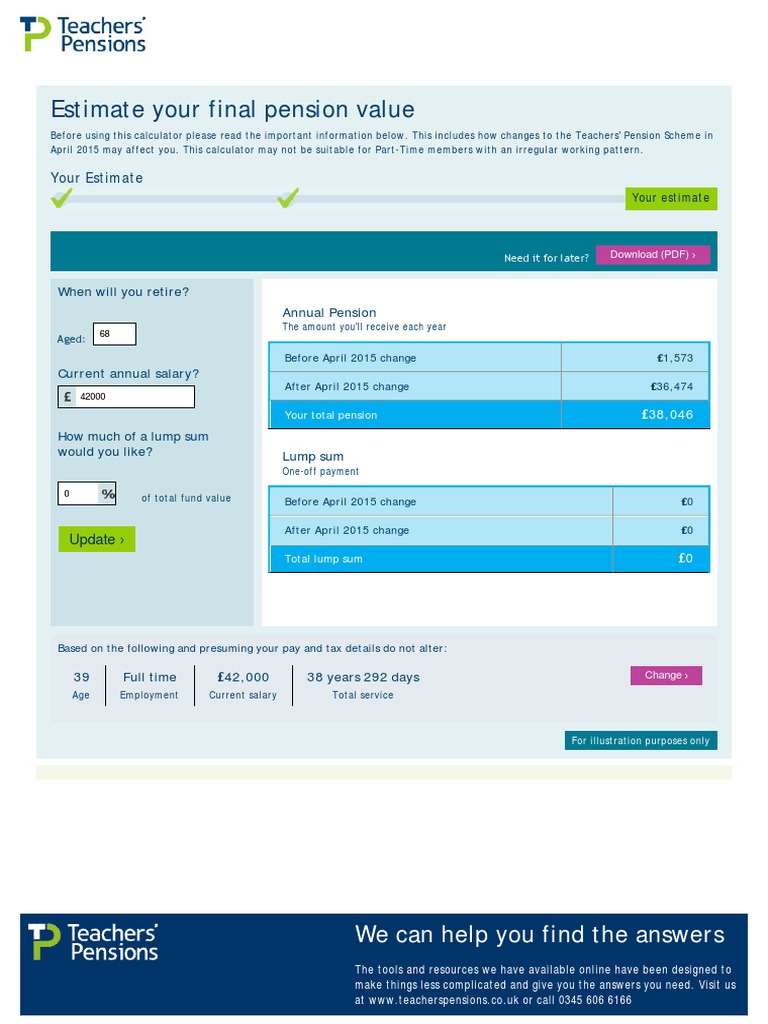 Estimate Your Final Pension Value | PDF | Pension | Retirement