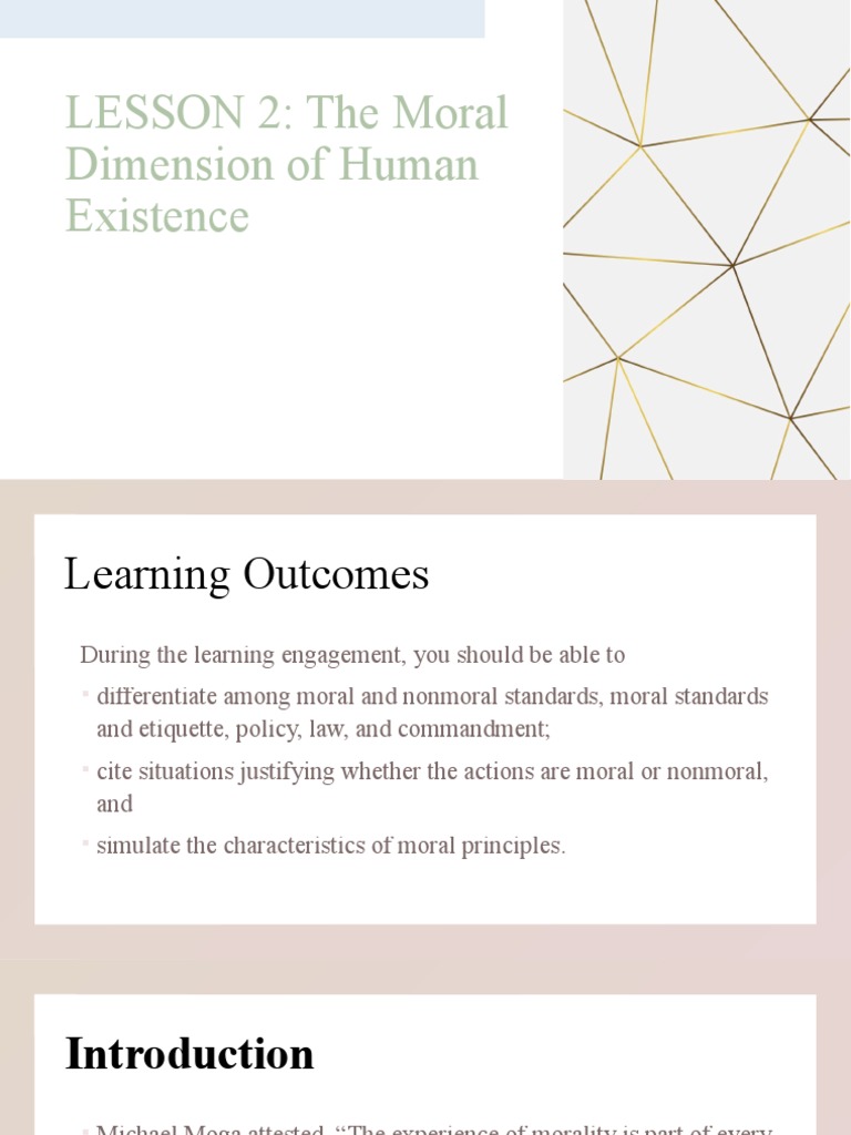 MODULE 1 LES 2a | PDF | Morality | Experience