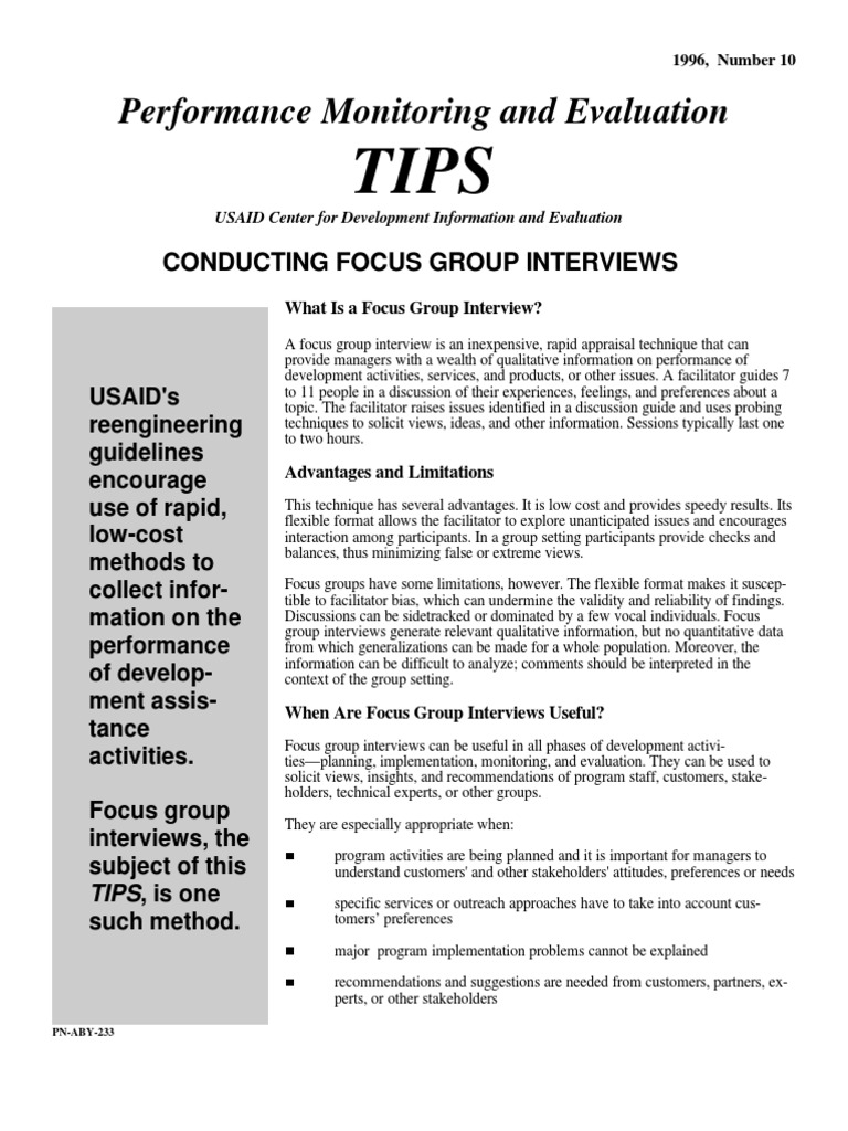 Conducting Focus Group Interviews 233 | Focus Group | Social Group Conducting Focus Group Interviews 233 | Focus Group | Social Group