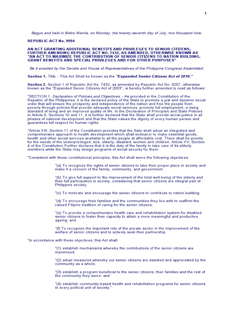 Ra 9994 | PDF | Value Added Tax | Employment