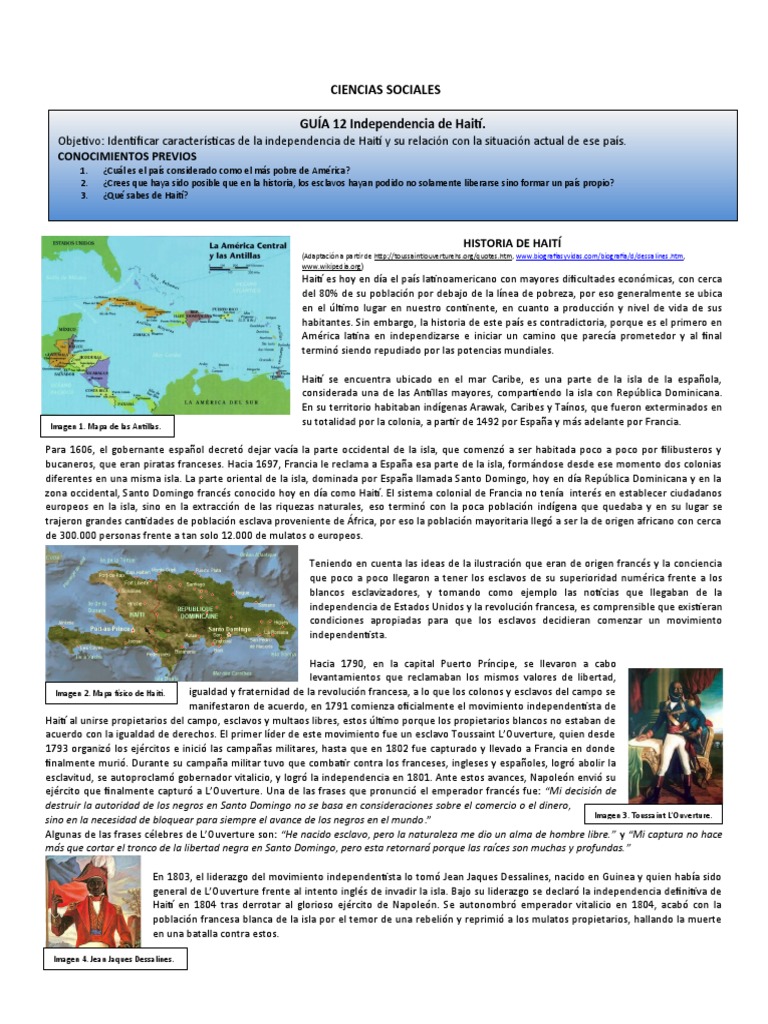 guía 12 indep de Haití | PDF | Haití | Esclavitud