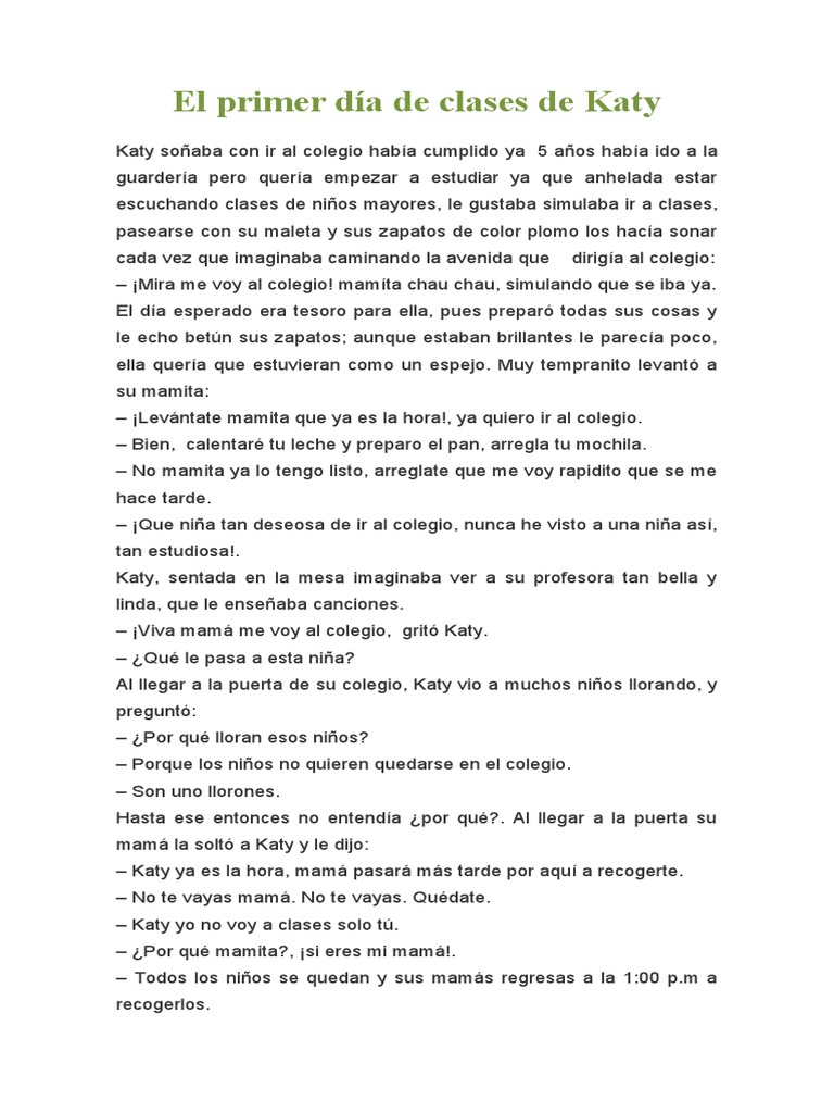 El Primer Día de Clases | PDF | Poesía