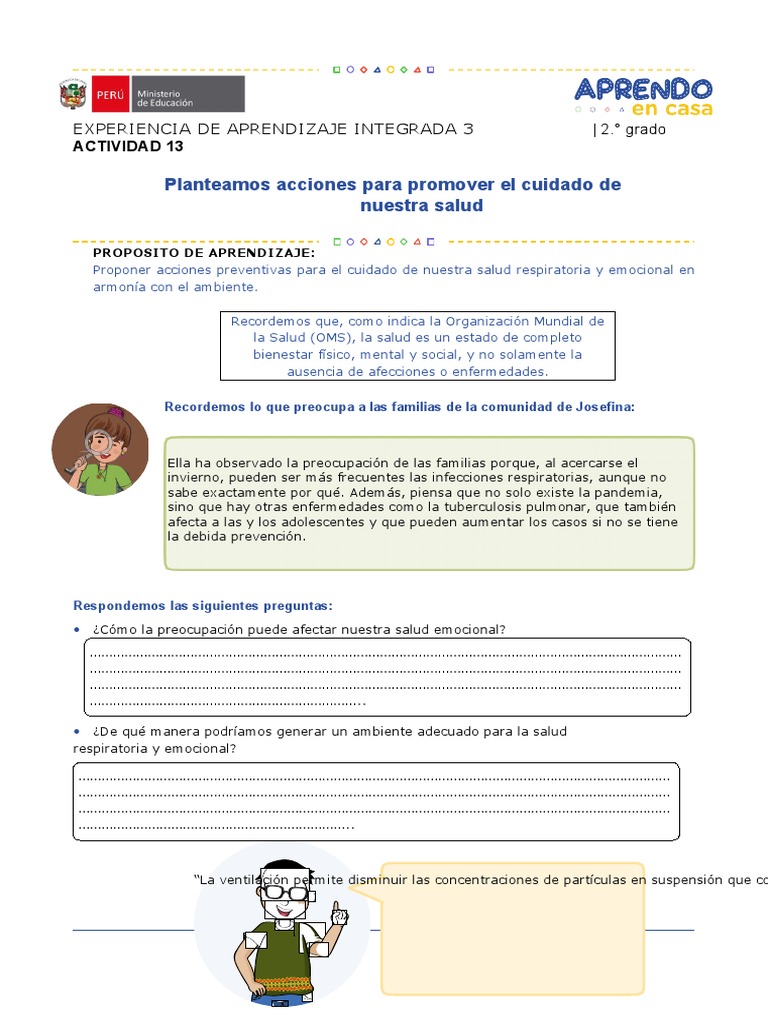 Exp3 Secundaria 1y2 Exploramos Act13 Promoverelcuidadodenuestrasalud | PDF
