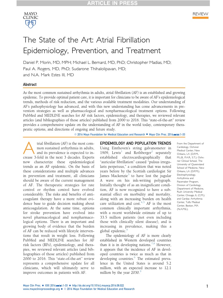 Atrial Fibrillation Epidemiology, Prevention, and Treatment | PDF ...