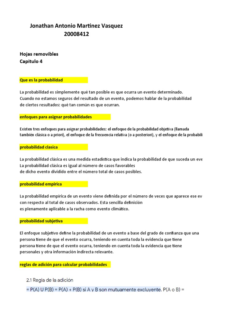 Cap. 6 Hojas Removibles | PDF | Probabilidad | Física