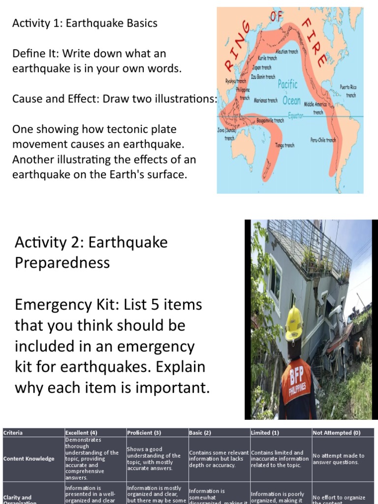 Earthquake Worksheet Activities | PDF
